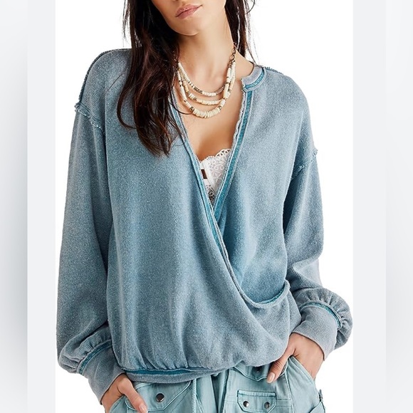 Free People | Tops | 44 Free People We The Free Anyway Tee Deep Teal | Poshmark